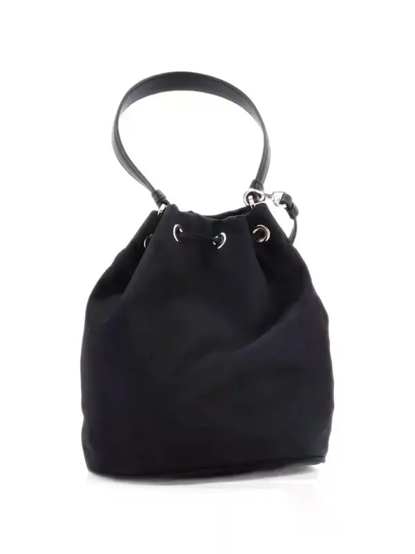 Prada Top Handle Bead Embellished Re-nylon Mini Bucket Bag