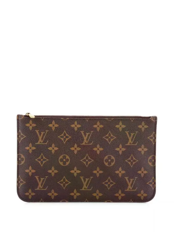 LOUIS VUITTON Neverfull Pochette Monogram Canvas Large Pouch - Brown