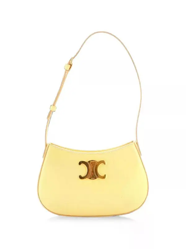 Celine Triomphe Tilly Bag Smooth Calfskin Medium Shoulder Bag - Yellow