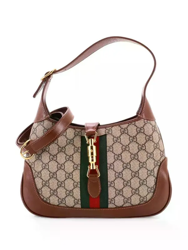 Gucci Jackie 1961 Gg Coated Canvas Small Hobo Bag - Brown
