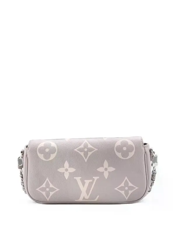 LOUIS VUITTON Ivy Wallet On Chain Bicolor Monogram Empreinte Giant Crossbody Bag - Grey