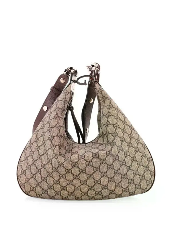Gucci Attache Shoulder Bag Gg Coated Canvas Medium Hobo Bag
