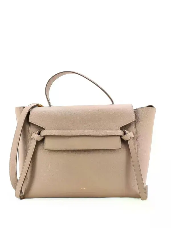 Celine Belt Bag Textured Leather Mini Shoulder Bag - Neutrals
