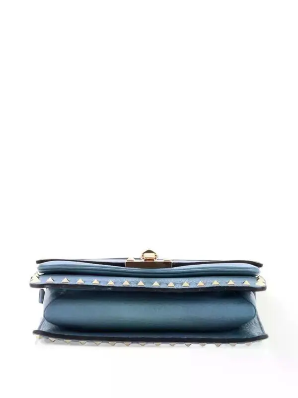 Valentino Garavani Rockstud Flip Lock Flap Top Handle Bag Leather Small Shoulder Bag