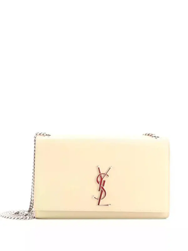 Saint Laurent Monogram Grainy Leather Medium Crossbody Bag - Neutrals