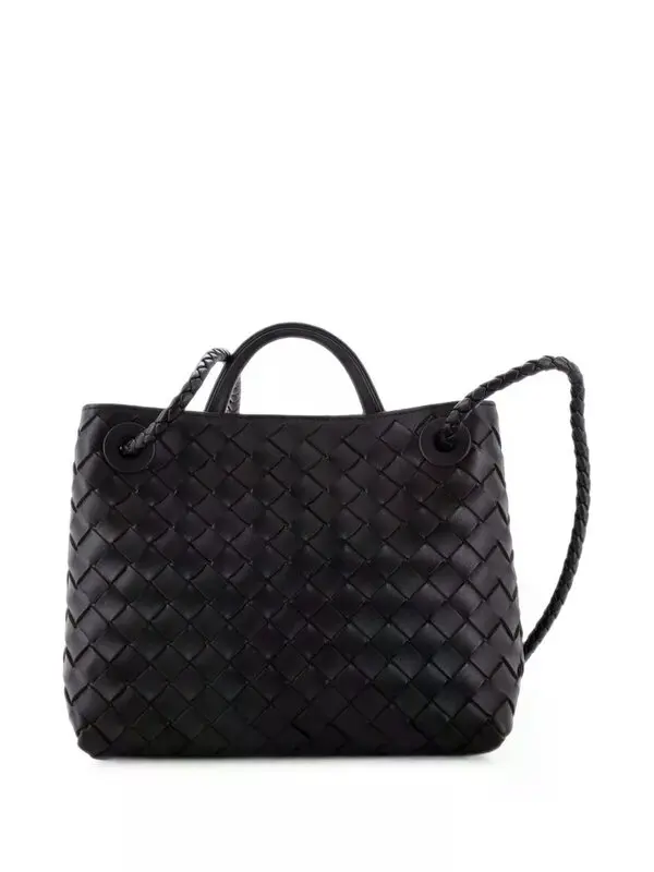 Bottega Veneta Andiamo Top Handle Bag Intrecciato Nappa Small Satchel - Brown