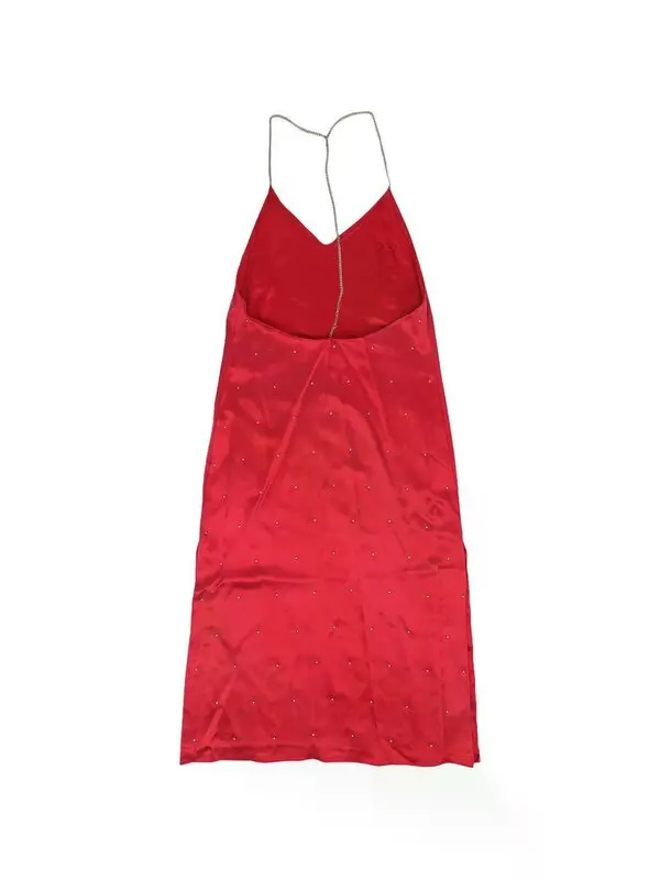 Amiri Studded Sleeveless Mini Dress - Red