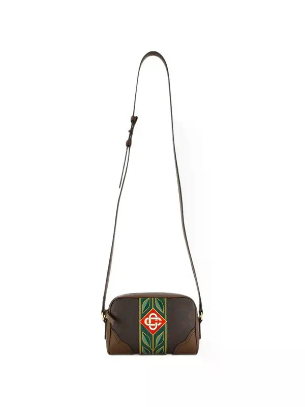 Casablanca Monogram Print Crossbody Bag - Brown
