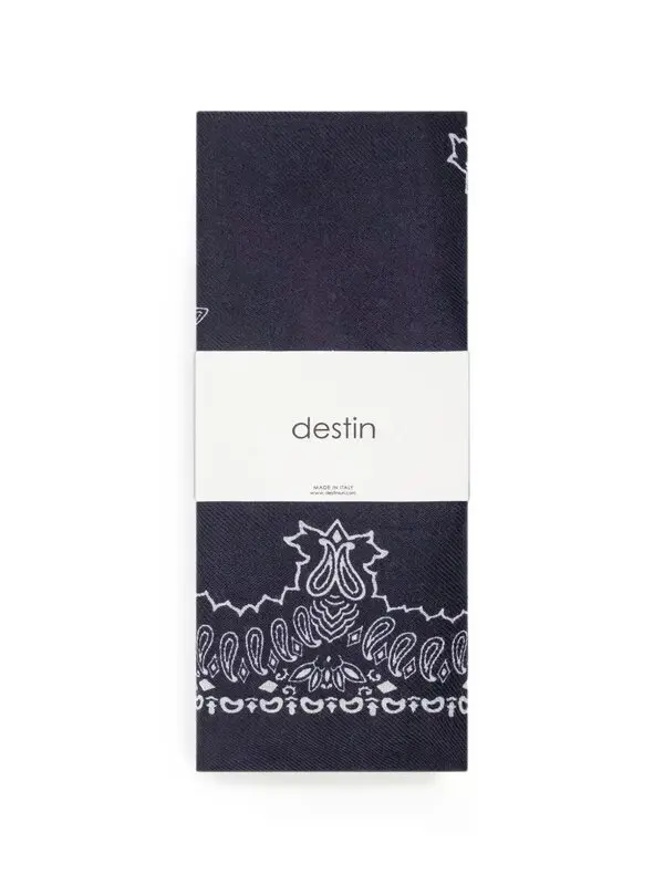 Destin Paisley Polka-dot Bandana - Blue