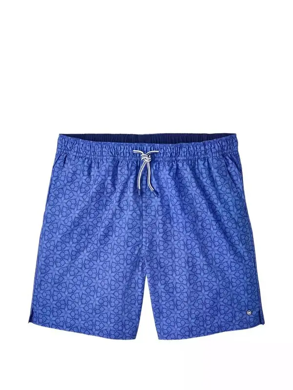 Peter Millar Turritella Crown Patterned Swim Shorts - Blue