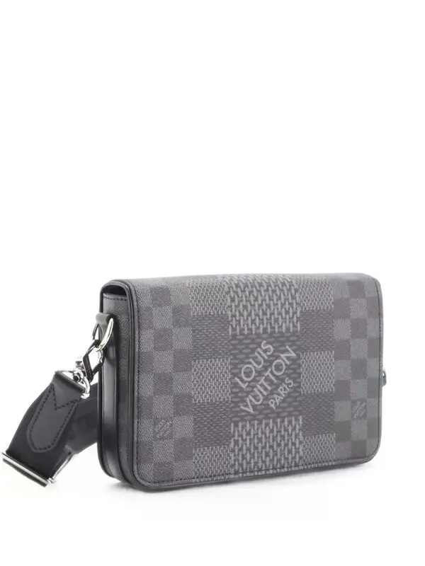 LOUIS VUITTON Studio Messenger Bag Limited Edition Damier Graphite 3d Crossbody Bag - Black