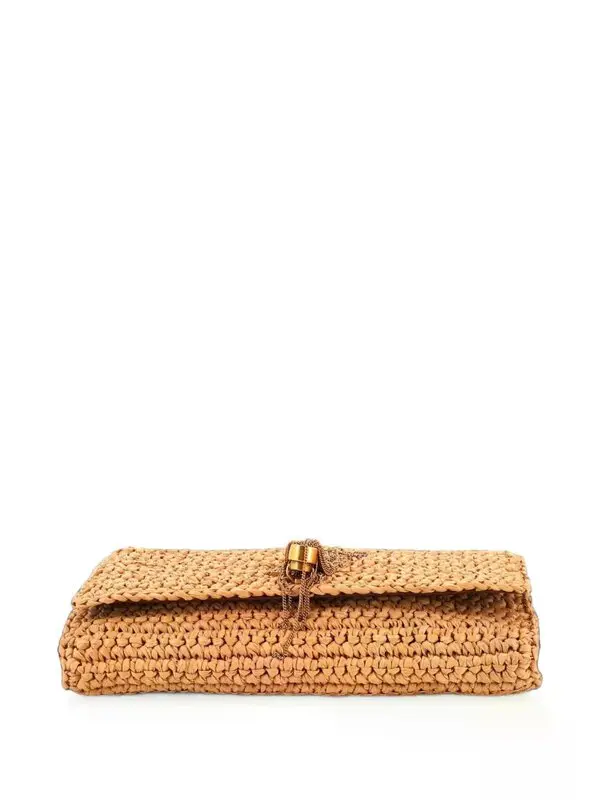 Saint Laurent Kate 99 Tassel Flap Bag Woven Raffia Medium Shoulder Bag