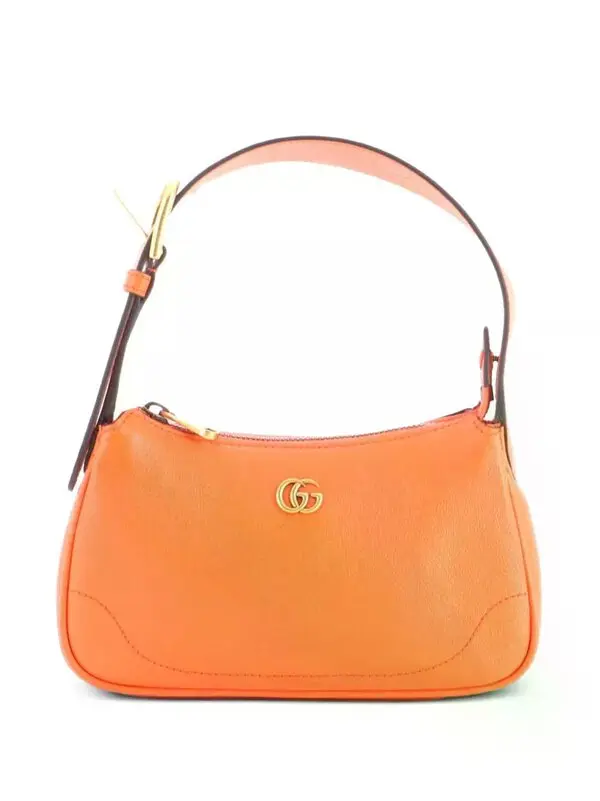 Gucci Aphrodite Leather Mini Shoulder Bag - Orange