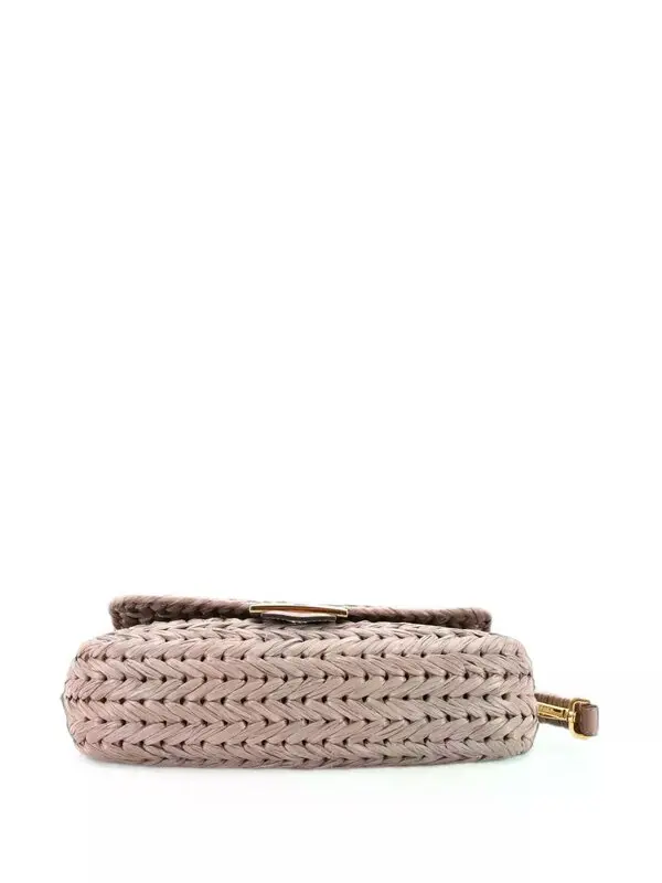 Fendi Baguette Nm Woven Raffia Shoulder Bag