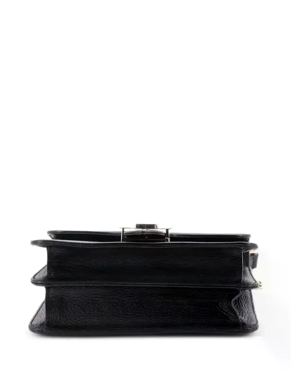 Gucci Interlocking Leather Shoulder Bag - Black