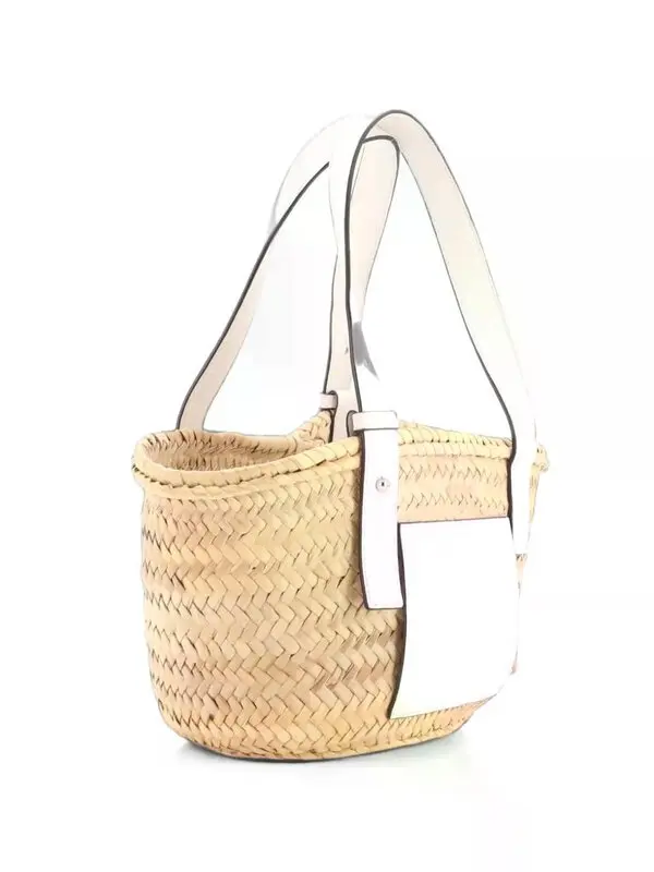Loewe Basket Raffia Small Tote Bag - White