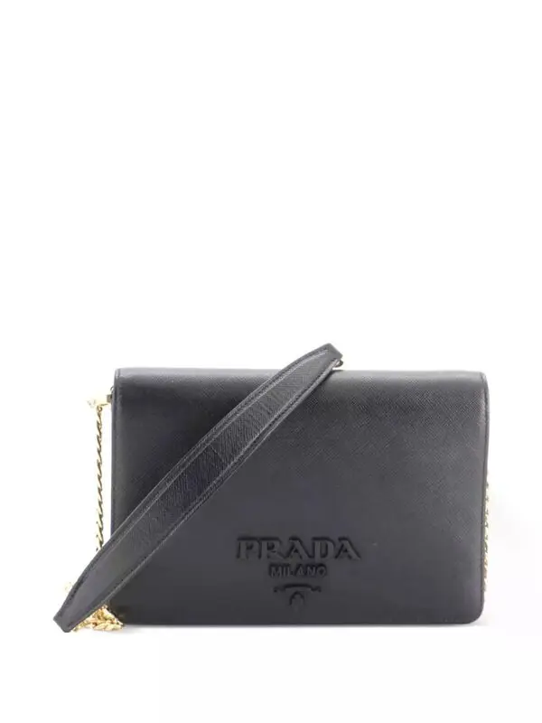 Prada Saffiano Leather Mini Crossbody Bag - Black