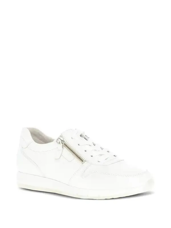 Gabor Zip-detail Lace-up Sneakers - White