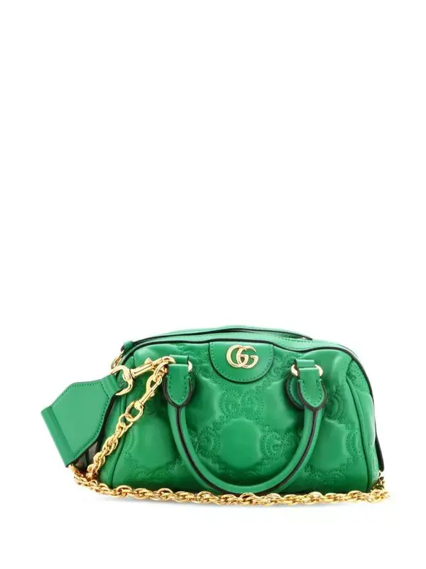 Gucci Ophidia Gg Matelassé Leather Mini Convertible Boston Bag - Green