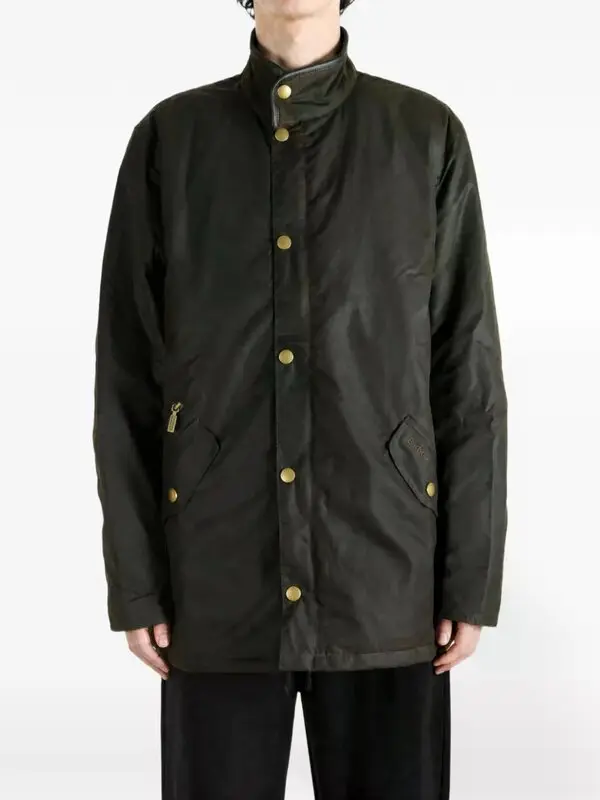 Barbour Waxed-cotton Funnel-neck Jacket - Green