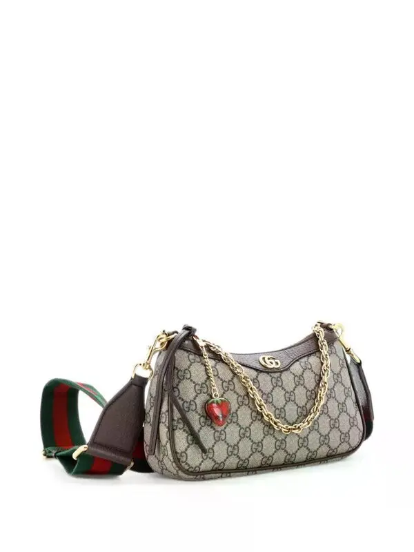 Gucci Ophidia Charm Shoulder Bag Gg Coated Canvas Small Crossbody Bag - Brown