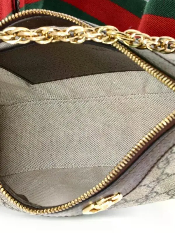 Gucci Ophidia Charm Shoulder Bag Gg Coated Canvas Small Crossbody Bag - Brown