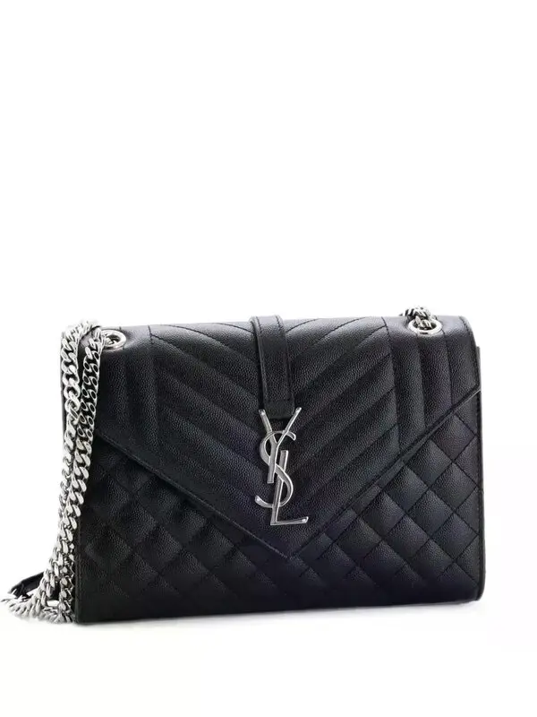 Saint Laurent Classic Monogram Envelope Satchel Mixed Matelasse Leather Medium Shoulder Bag