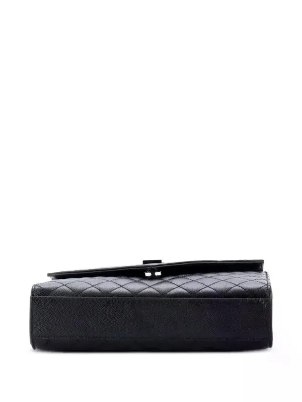 Saint Laurent Monogram Envelope Satchel Shoulder Bag - Black