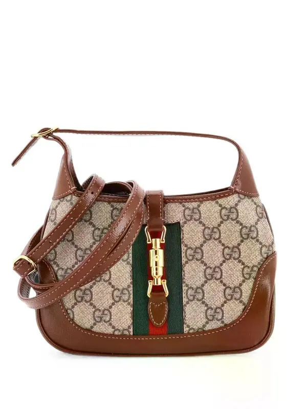 Gucci Jackie 1961 Gg Coated Canvas Mini Hobo Bag - Brown