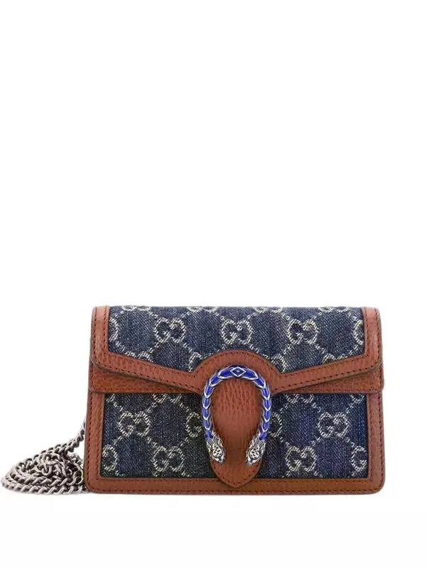 Gucci Dionysus Bag Gg Denim Super Mini Crossbody Bag - Blue