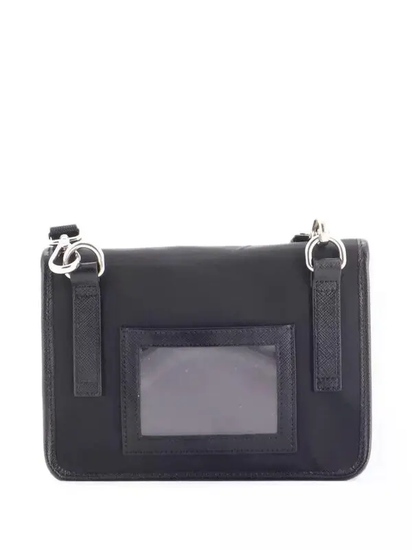 Prada Buckle Flap Re-nylon And Leather Small Crossbody Bag