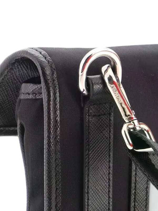 Prada Buckle Flap Re-nylon And Leather Small Crossbody Bag