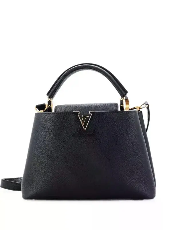 LOUIS VUITTON Capucines Bag Leather Bb Satchel - Black