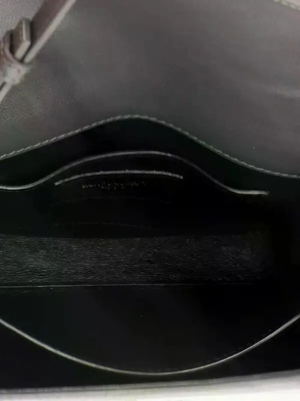 Saint Laurent Cassandra Leather Mini Shoulder Bag - Grey