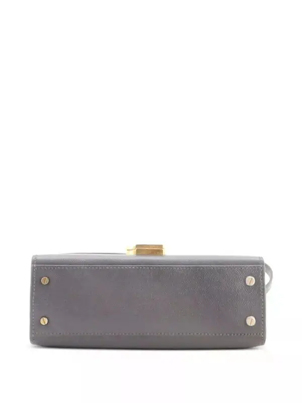 Saint Laurent Cassandra Leather Mini Shoulder Bag - Grey