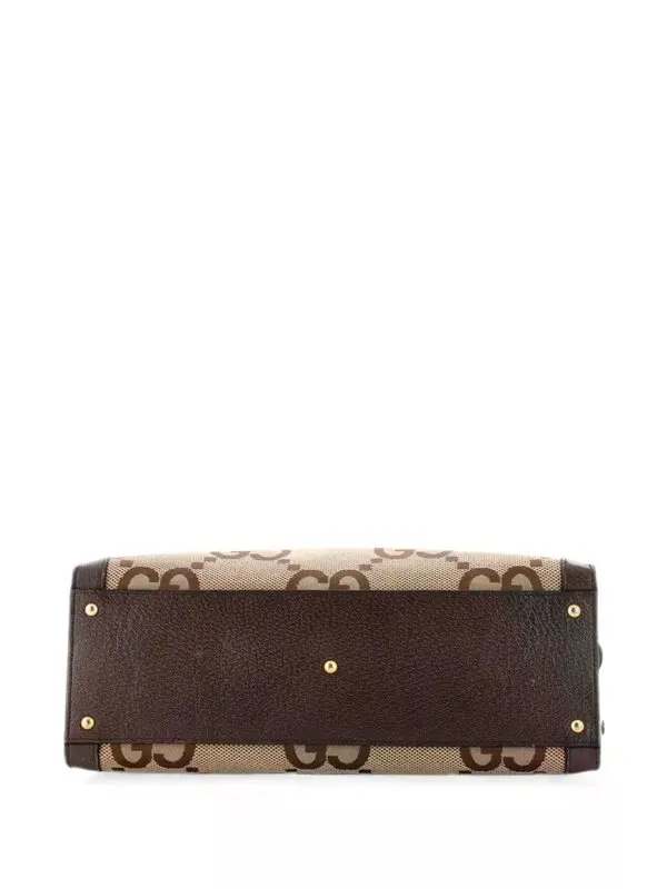 Gucci Diana Nm Jumbo Gg Canvas Medium Tote Bag With Bamboo Handle - Brown