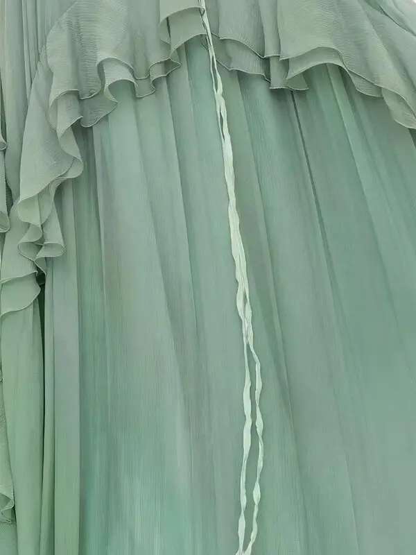 Chloé Ruffled Lace-insert Maxi Dress