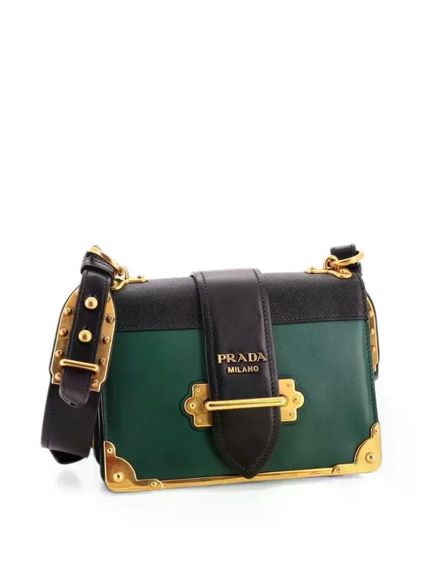 Prada Cahier Leather And Saffiano Leather Small Crossbody Bag