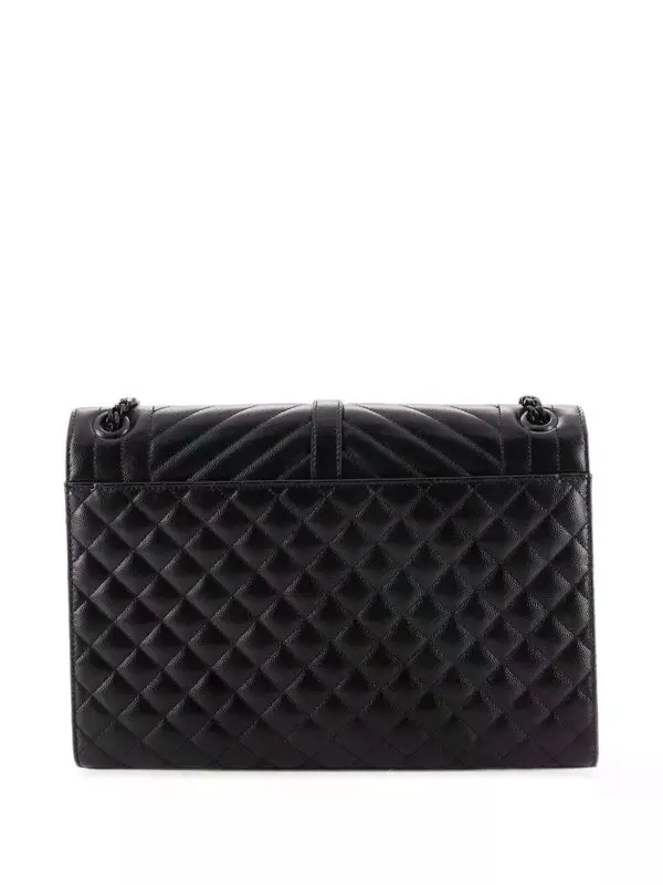 Saint Laurent Classic Monogram Envelope Satchel Mixed Matelasse Leather Large Shoulder Bag