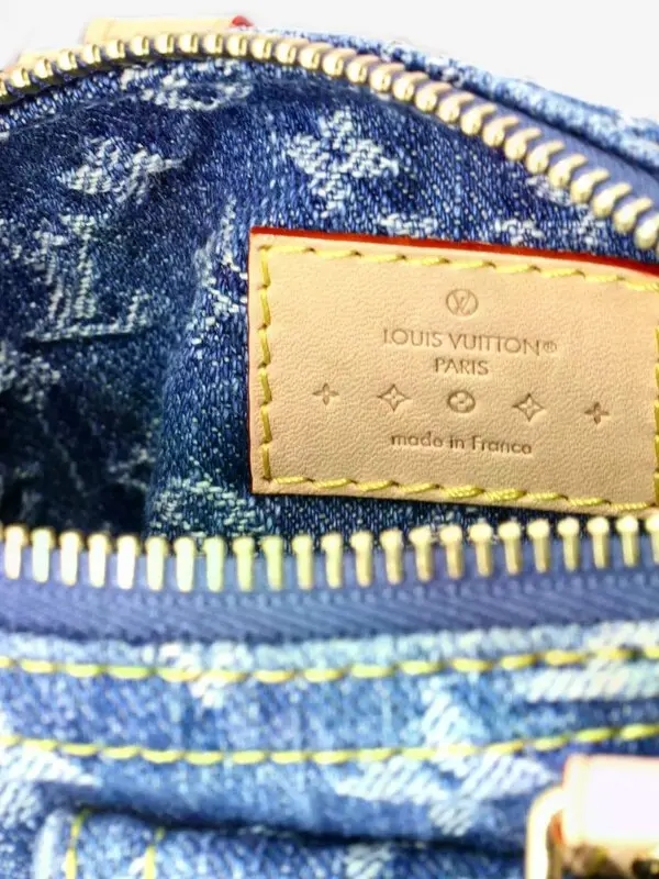 LOUIS VUITTON Speedy Bandouliere Nm Bag Monogram Denim Nano Crossbody Bag - Blue