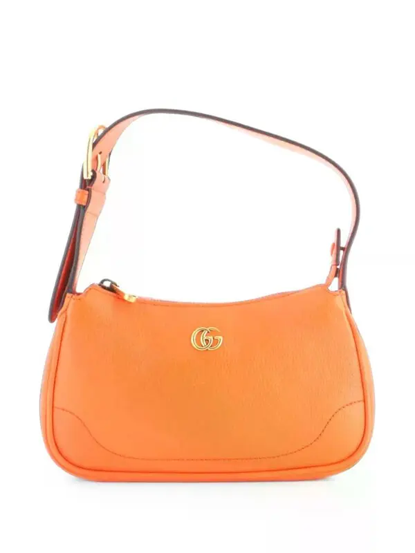 Gucci Aphrodite Leather Mini Shoulder Bag - Orange
