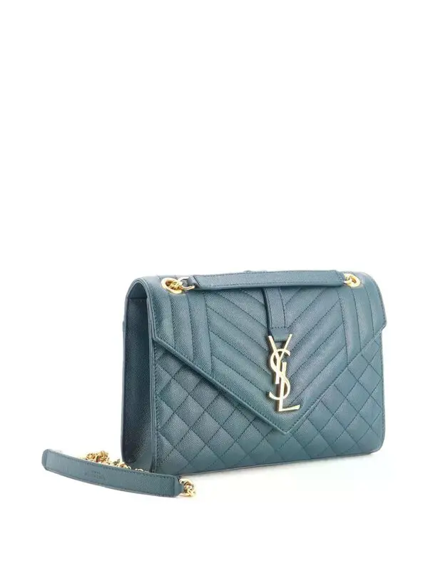 Saint Laurent Classic Monogram Envelope Satchel Mixed Matelasse Leather Medium Shoulder Bag