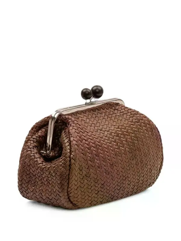 Max Mara Medium Pasticcino Woven Leather Clutch Bag - Brown