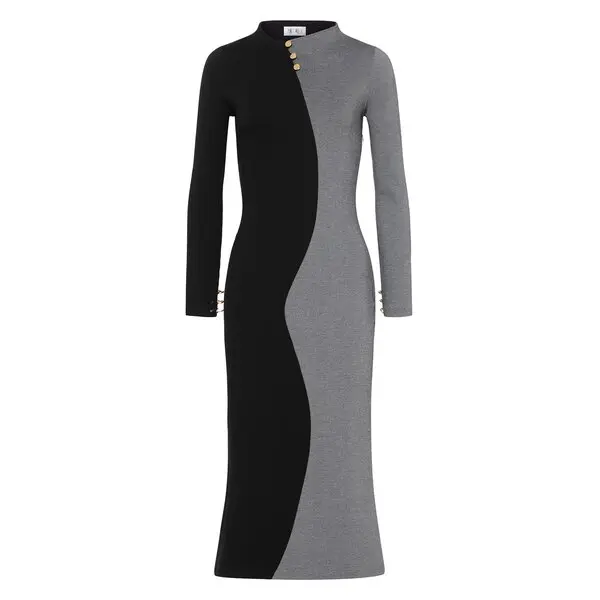 ZETAYE Black / Grey Amelia Silhouette Dress Black - Black/grey