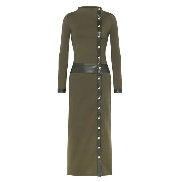 ZETAYE Margo Snap Dress Olive