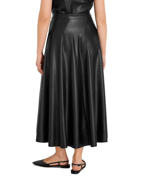 NIC+ZOE Faux Leather Seamed Maxi Skirt