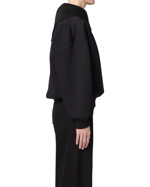 AGOLDE The Coyle Zip Shoulder Neoprene Sweatshirt - Black