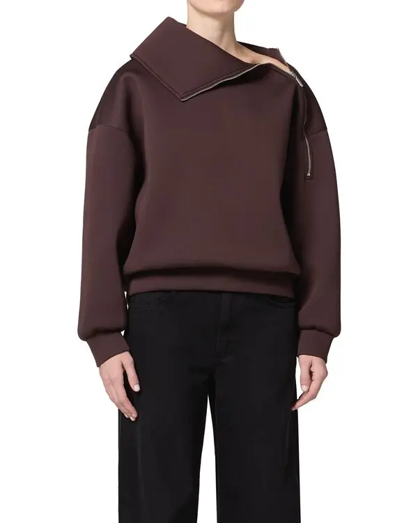 AGOLDE The Coyle Zip Shoulder Neoprene Sweatshirt