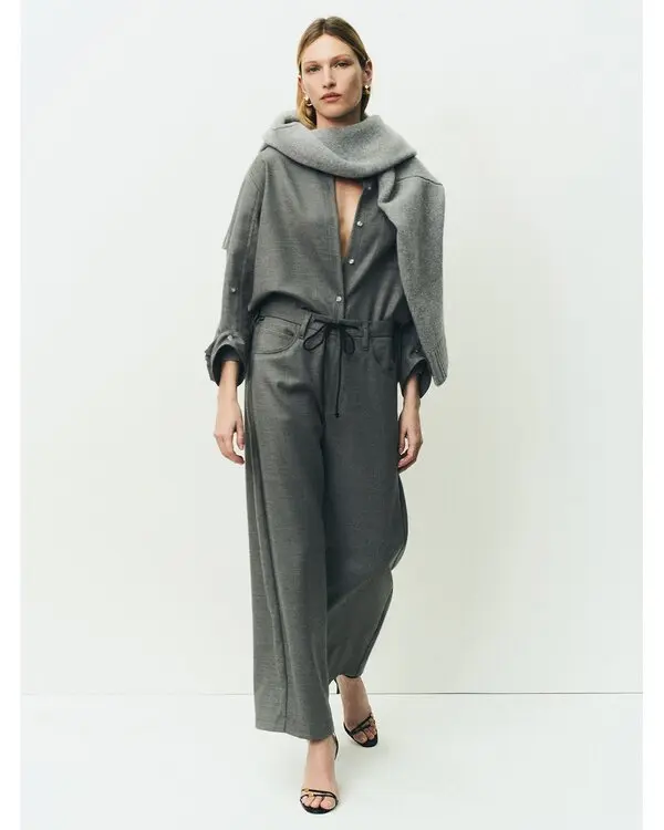 Citizens Of Humanity Brynn Wool Wide Leg Pants - Gris