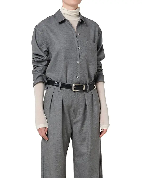 Citizens Of Humanity Kayla Wool Button Front Shirt - Gris